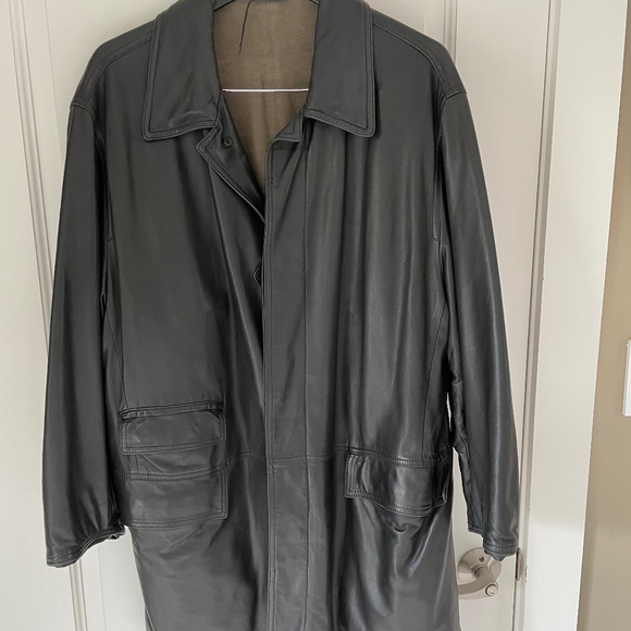 Bally | Jackets & Coats | Bally Leather Long Jacket Size 44 | Poshmark